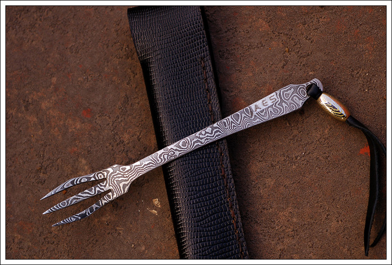 Stainless Damascus Fork | BladeForums.com