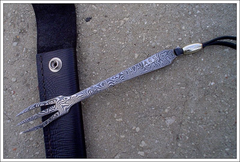 Stainless Damascus Fork | BladeForums.com