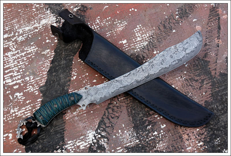 12" motorcycle chain san mai damascus machete - Show and Tell ...