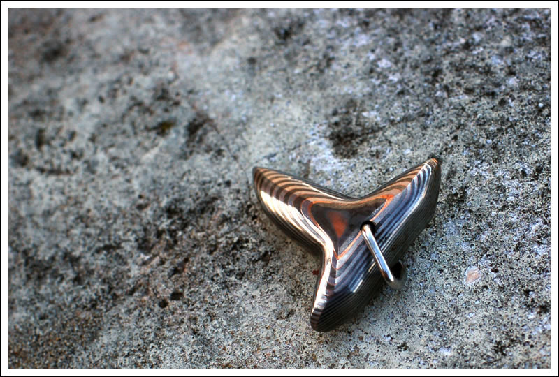 Shark tooth (mokume) and "Lightning Bolt" (damascus) pendants ...