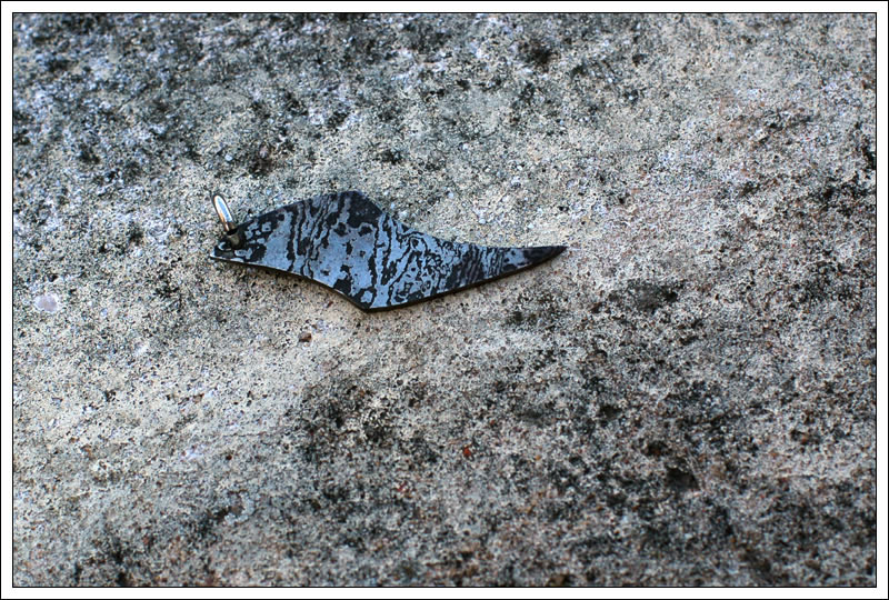 Shark tooth (mokume) and "Lightning Bolt" (damascus) pendants ...