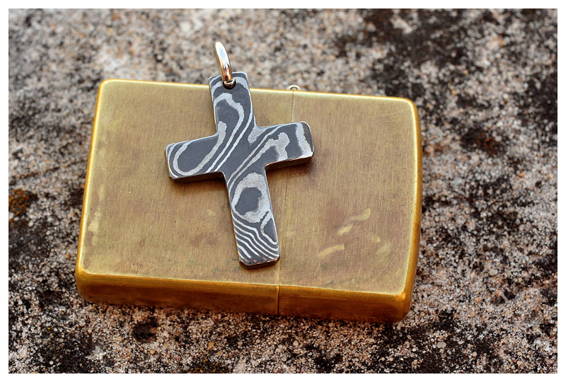 1 mokume cross, 1 stainless damascus cross, 1 mokume ring | BladeForums.com