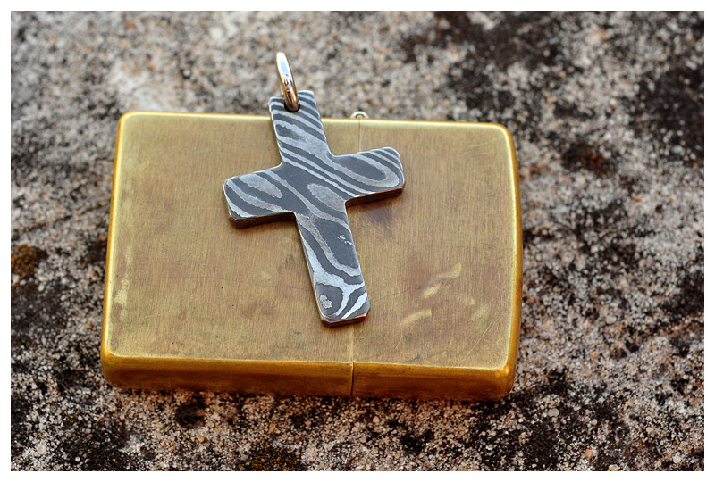 1 mokume cross, 1 stainless damascus cross, 1 mokume ring | BladeForums.com