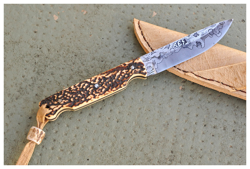 Motorcycle Chain San Mai and Stag Utility Knife | BladeForums.com