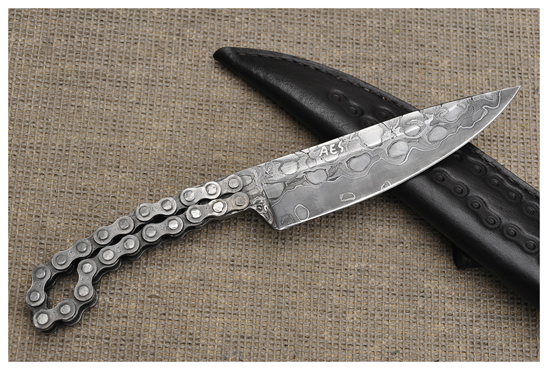 Knifemaking - Making a Motorcycle Chain San Mai Damascus Knife ...